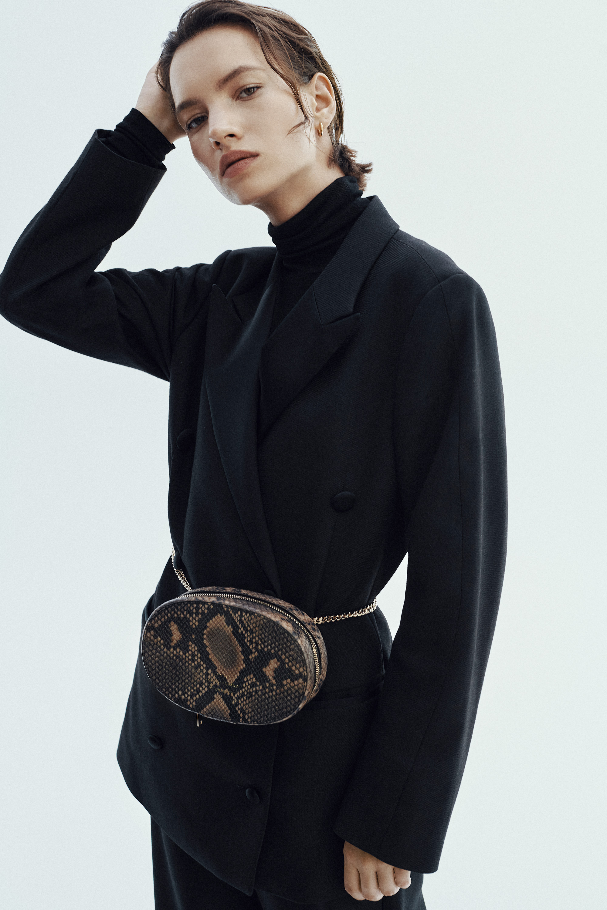 Ellipse Bag “brown python” + Golden chain - Chylak