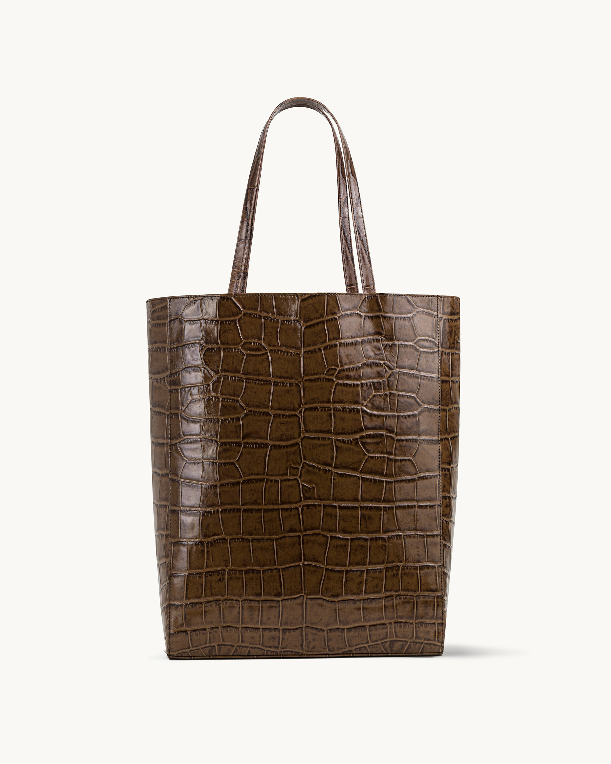 Tall Tote Bag “glossy hazelnut crocodile” - Chylak