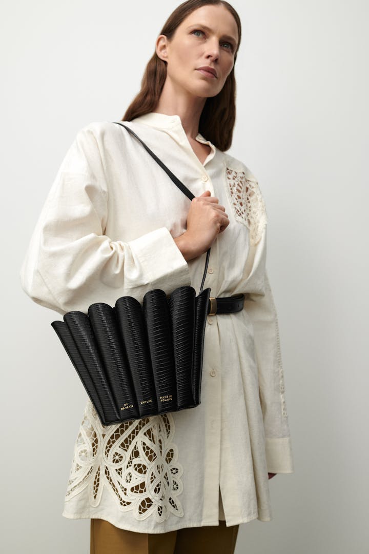 Small Shell Bag “black lizard” - Chylak