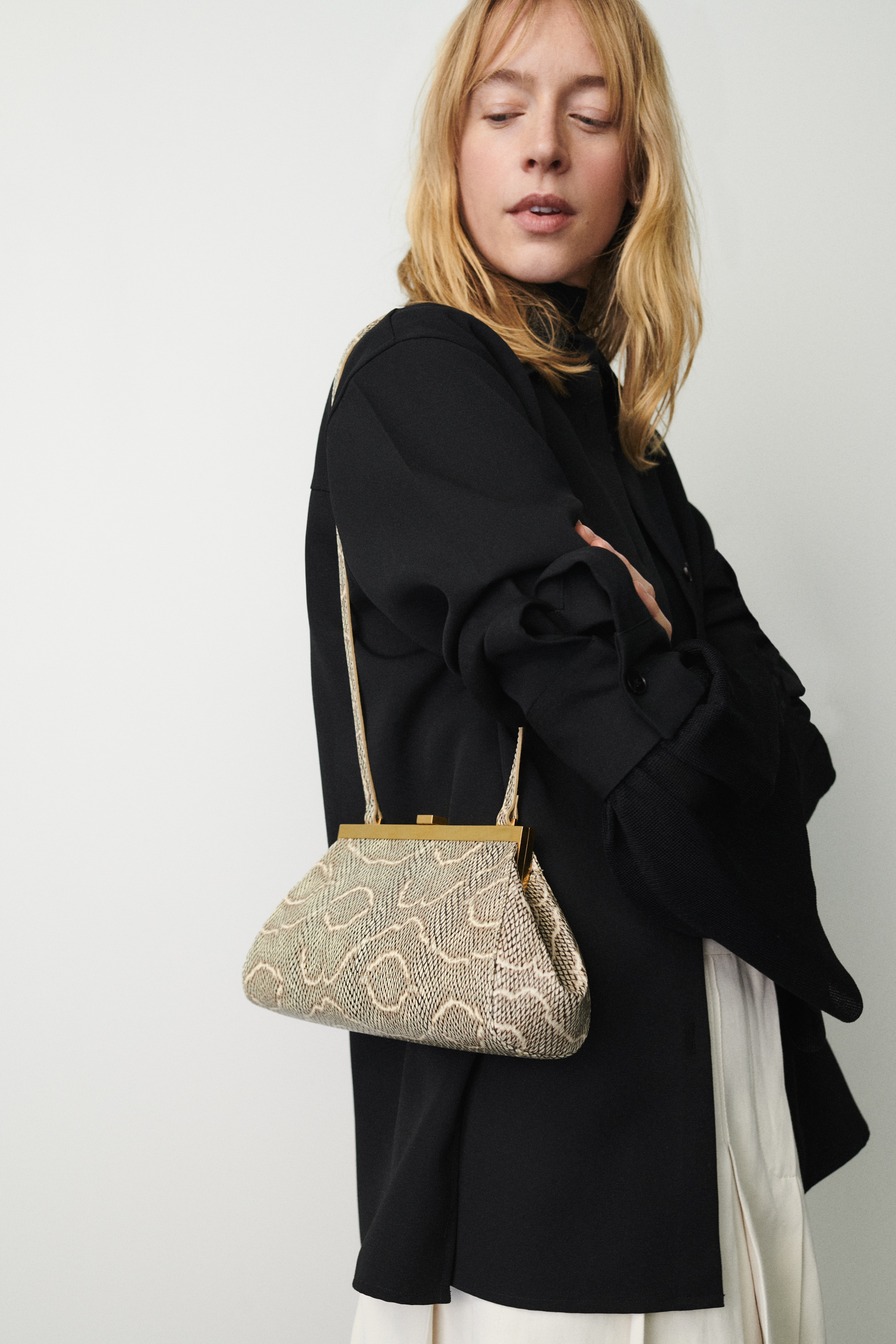 “Vintage” Frame Bag “beige python” - Chylak