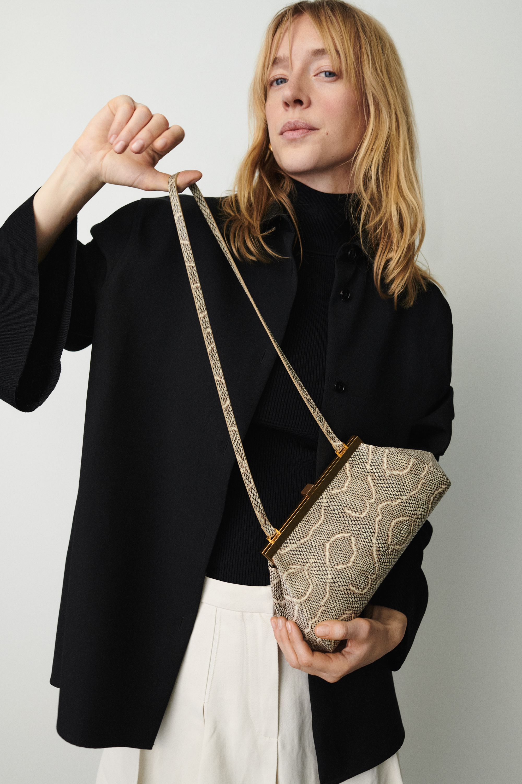 “Vintage” Frame Bag “beige python” - Chylak