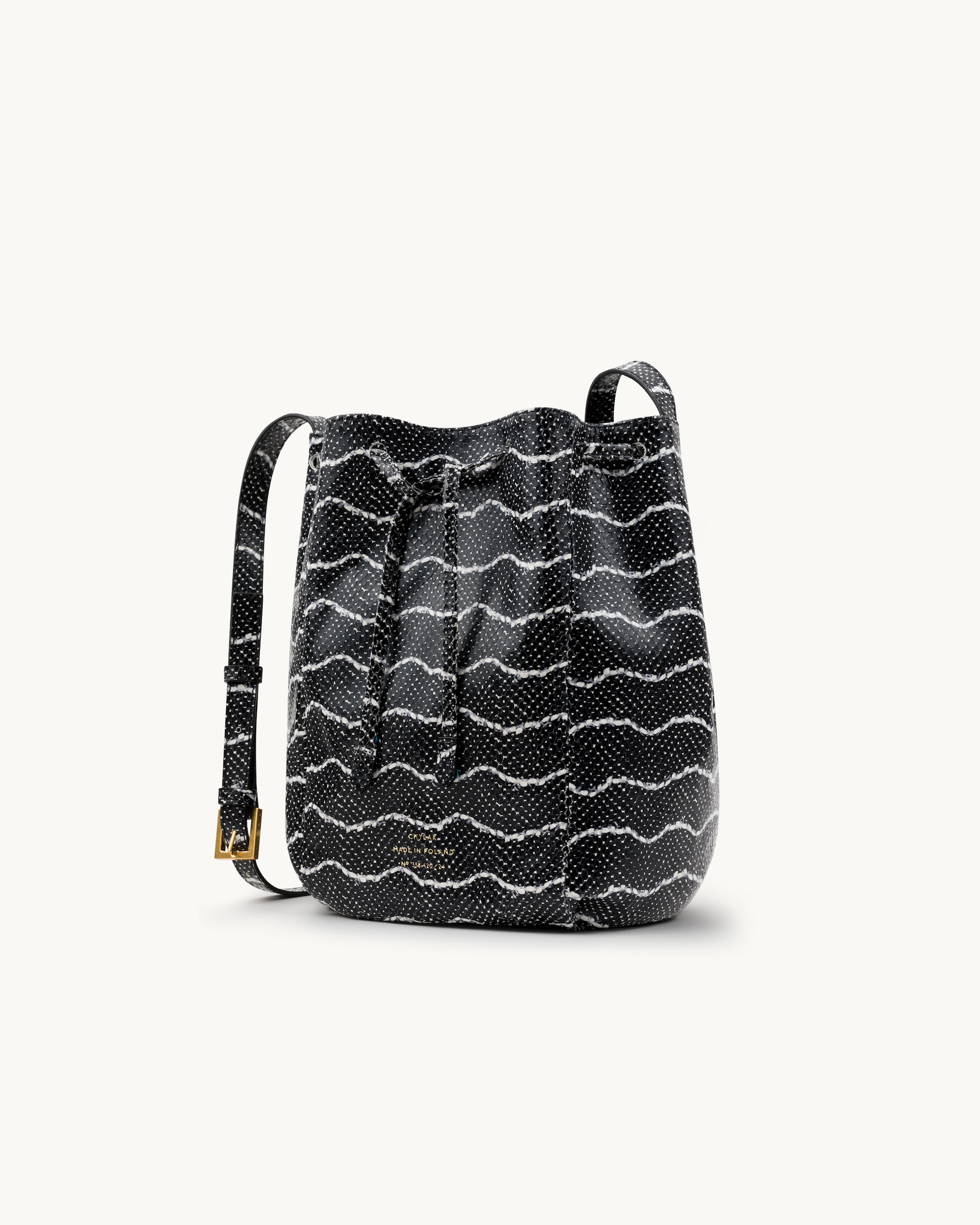Medium Bucket Bag “black and white python” - Chylak