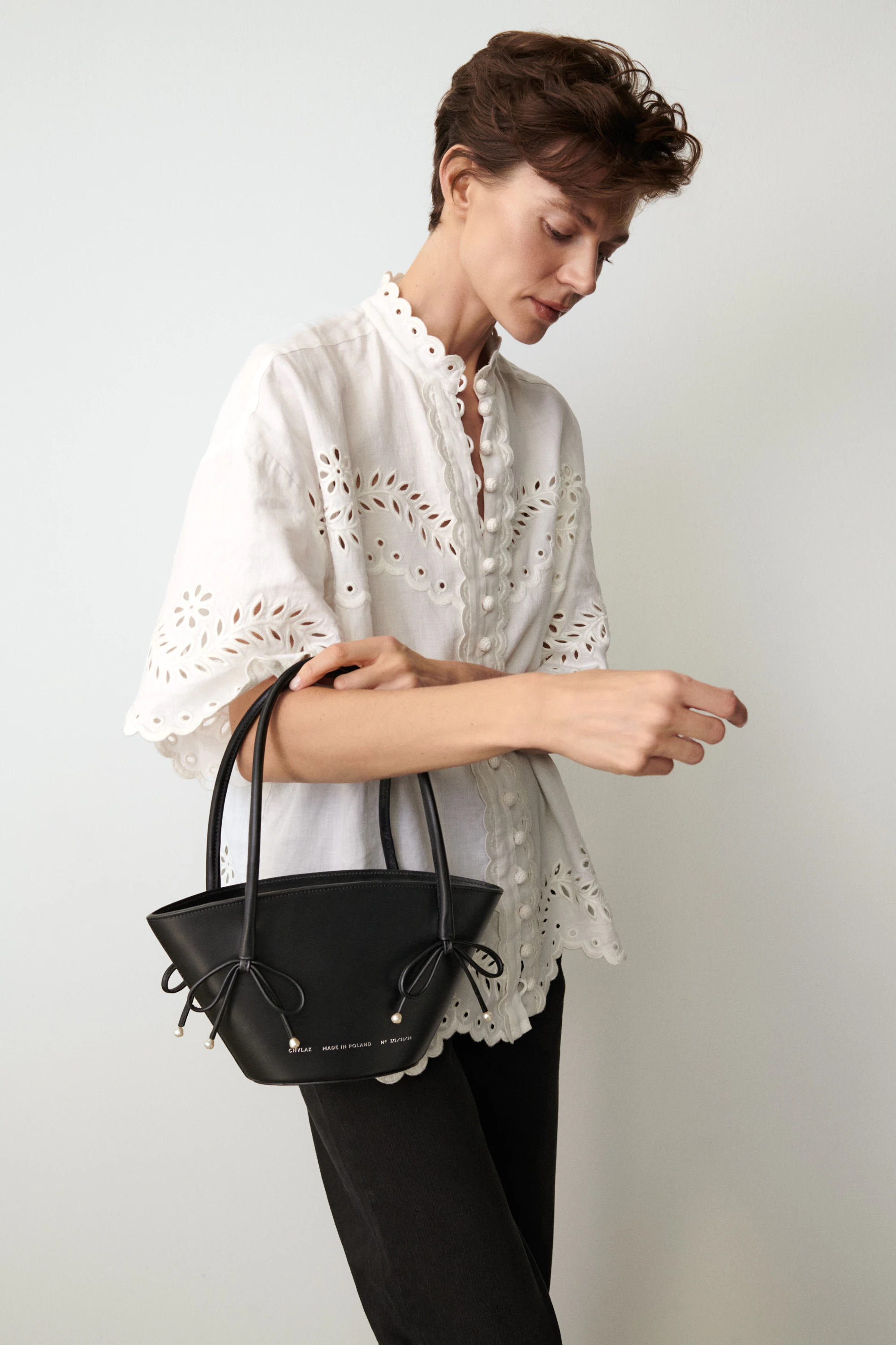Mini Basket with Pearls Black - Chylak