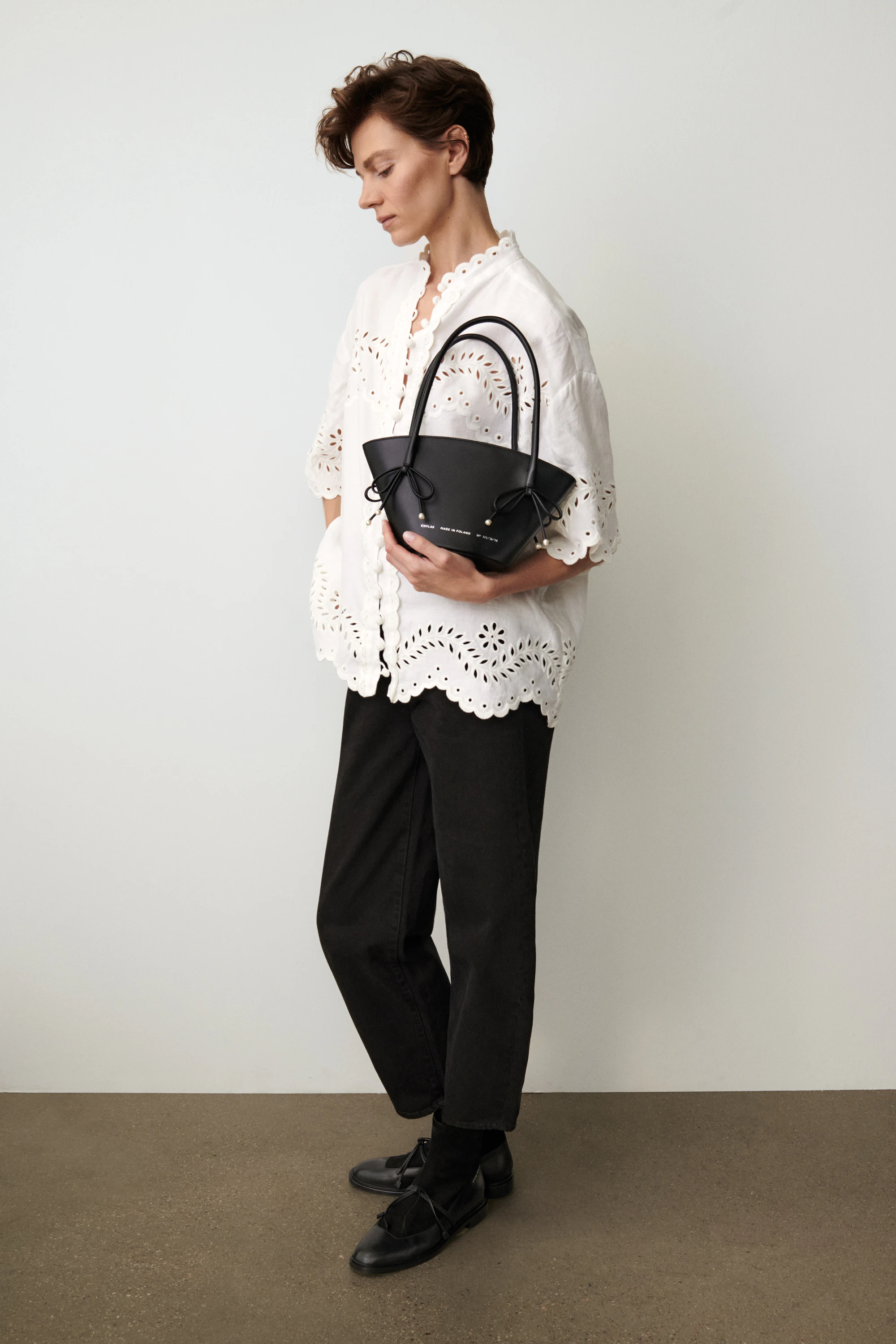 Mini Basket with Pearls Black - Chylak